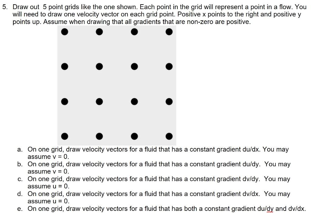 Solved 5. Draw out 5 point grids like the one shown. Each | Chegg.com