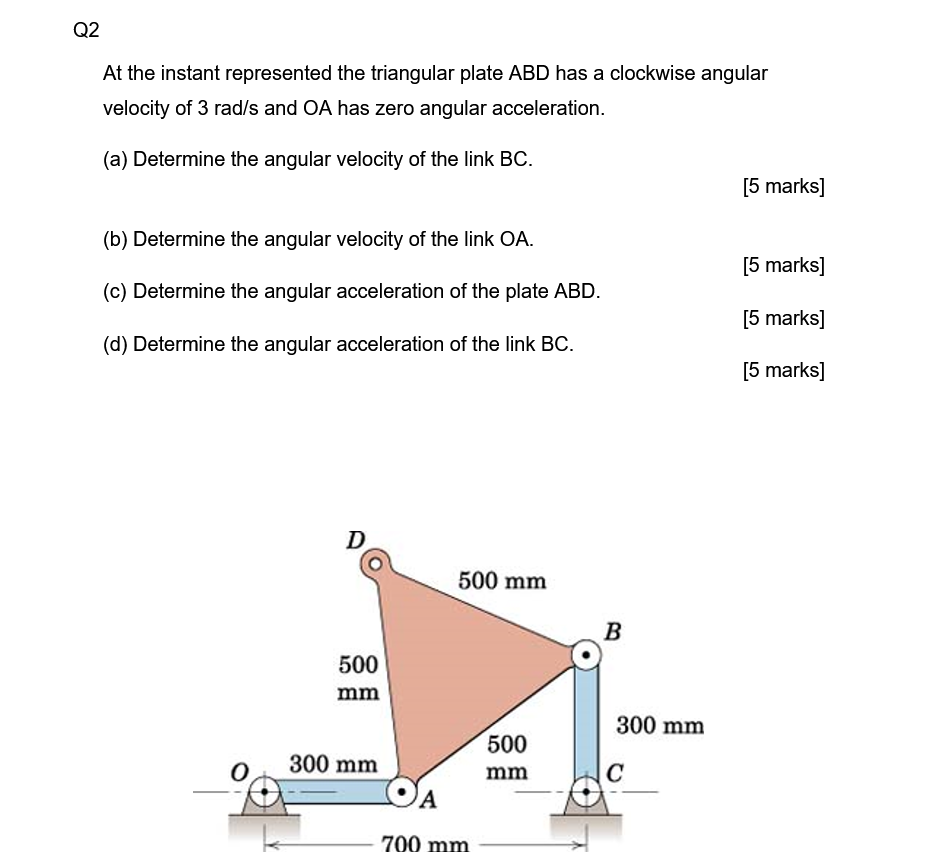 Solved Q2 At the instant represented the triangular plate | Chegg.com
