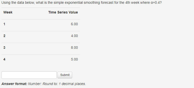 Solved Using the data below, what is the simple exponential | Chegg.com
