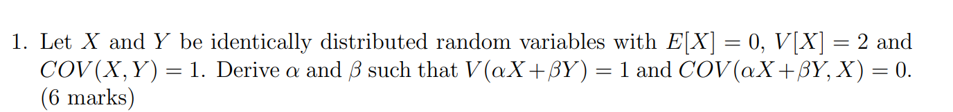 Solved 1. Let X and Y be identically distributed random | Chegg.com