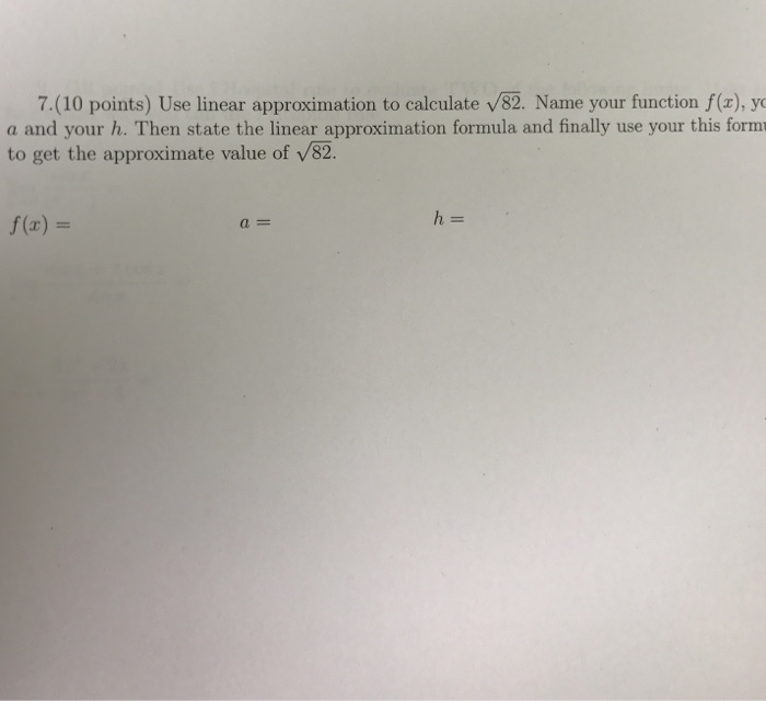 Solved Use linear approximation to calculate squareroot 82. | Chegg.com