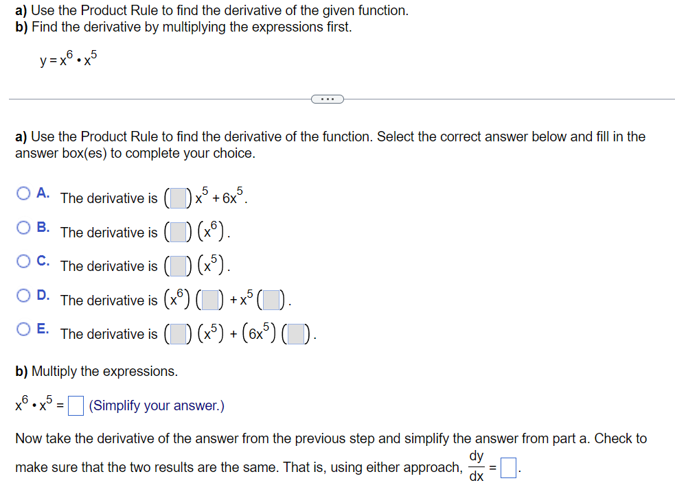 Solved a) Use the Product Rule to find the derivative of the | Chegg.com