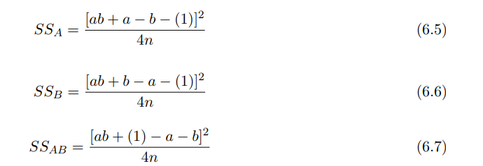 Solved Show that SSB = [ab+b−a−(1)]2 4n (Equation (6.6) in | Chegg.com