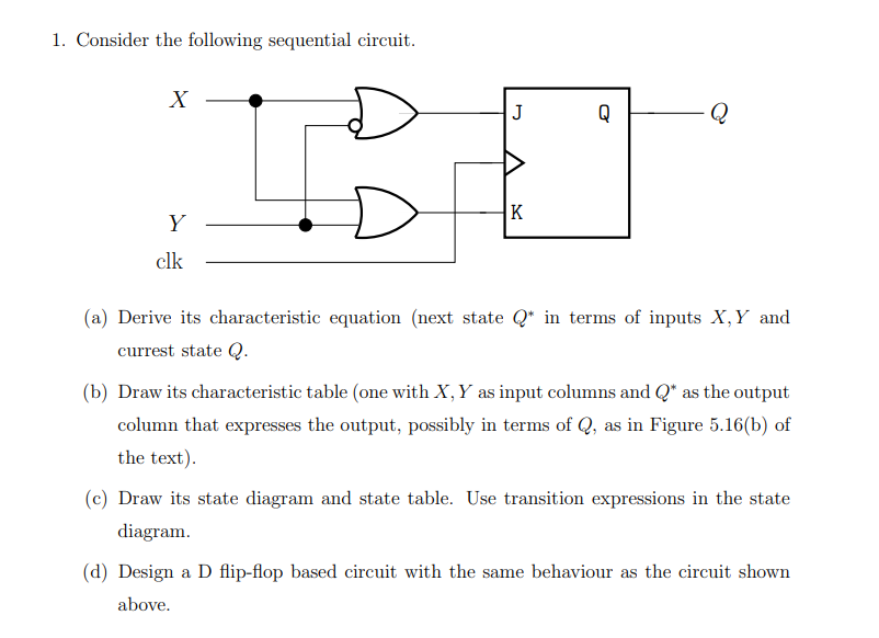 Solved 1. Consider the following sequential circuit. (a) | Chegg.com