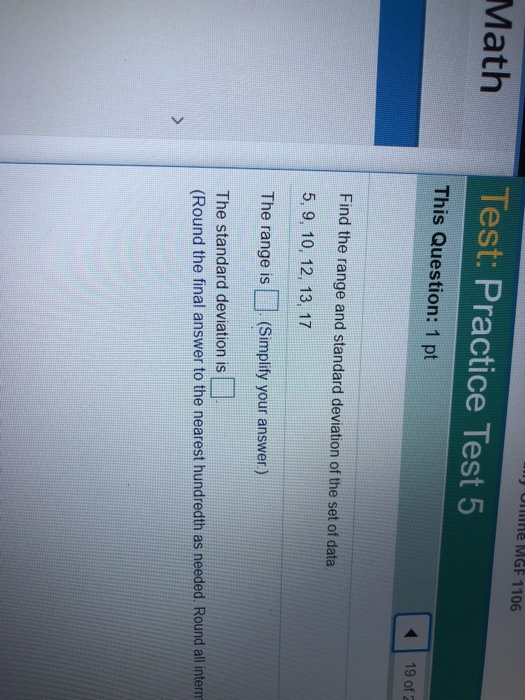 Solved miNe MGF 1106 Math Test: Practice Test 5 This | Chegg.com