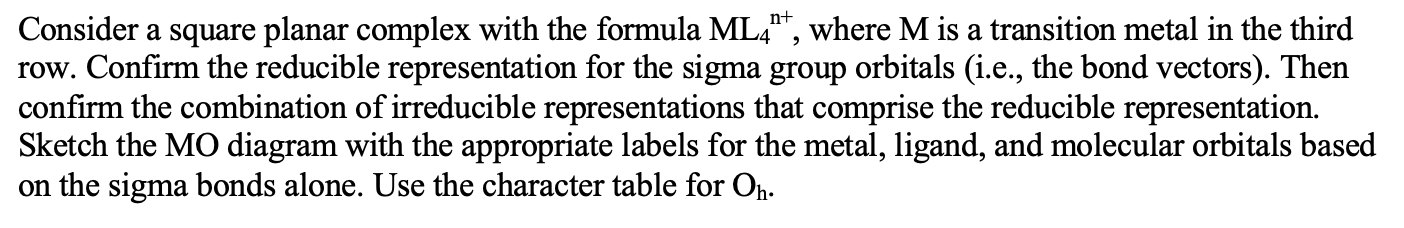 Solved + a Consider a square planar complex with the formula | Chegg.com