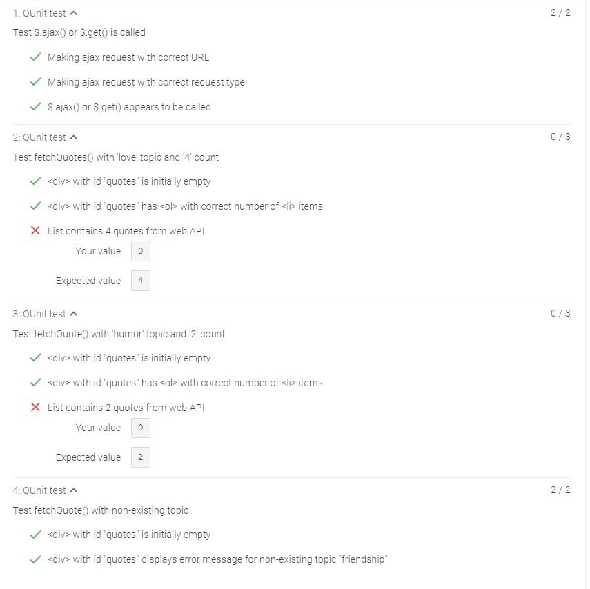 Solved 10.11 LAB: Quote web API (jQuery) I dont understand | Chegg.com