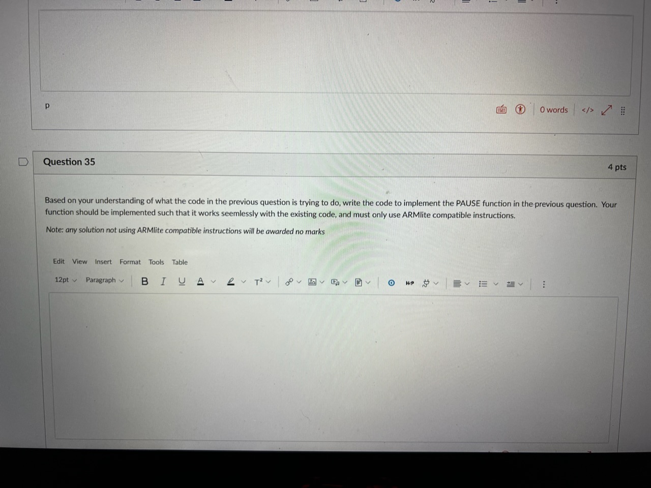 Solved Write an ARM assembly function (using only ARMlite | Chegg.com