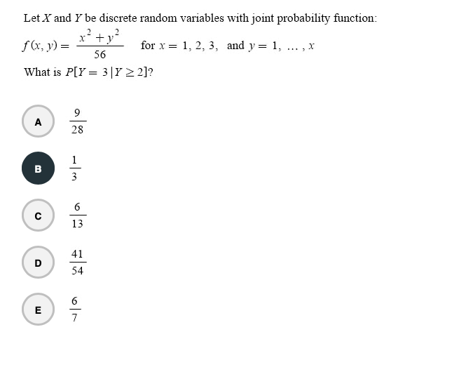 Solved Let X and Y be discrete random variables with joint | Chegg.com