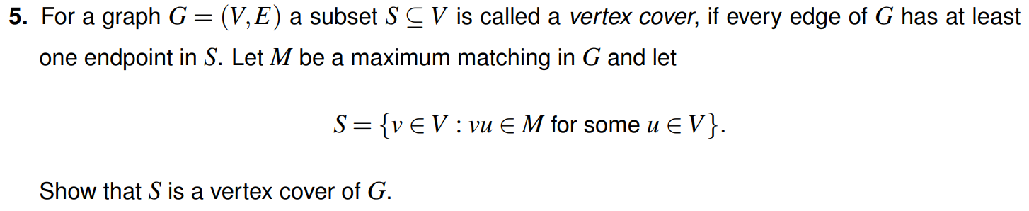 Solved For a graph G = (V,E) a subset S ⊆ V is called a | Chegg.com