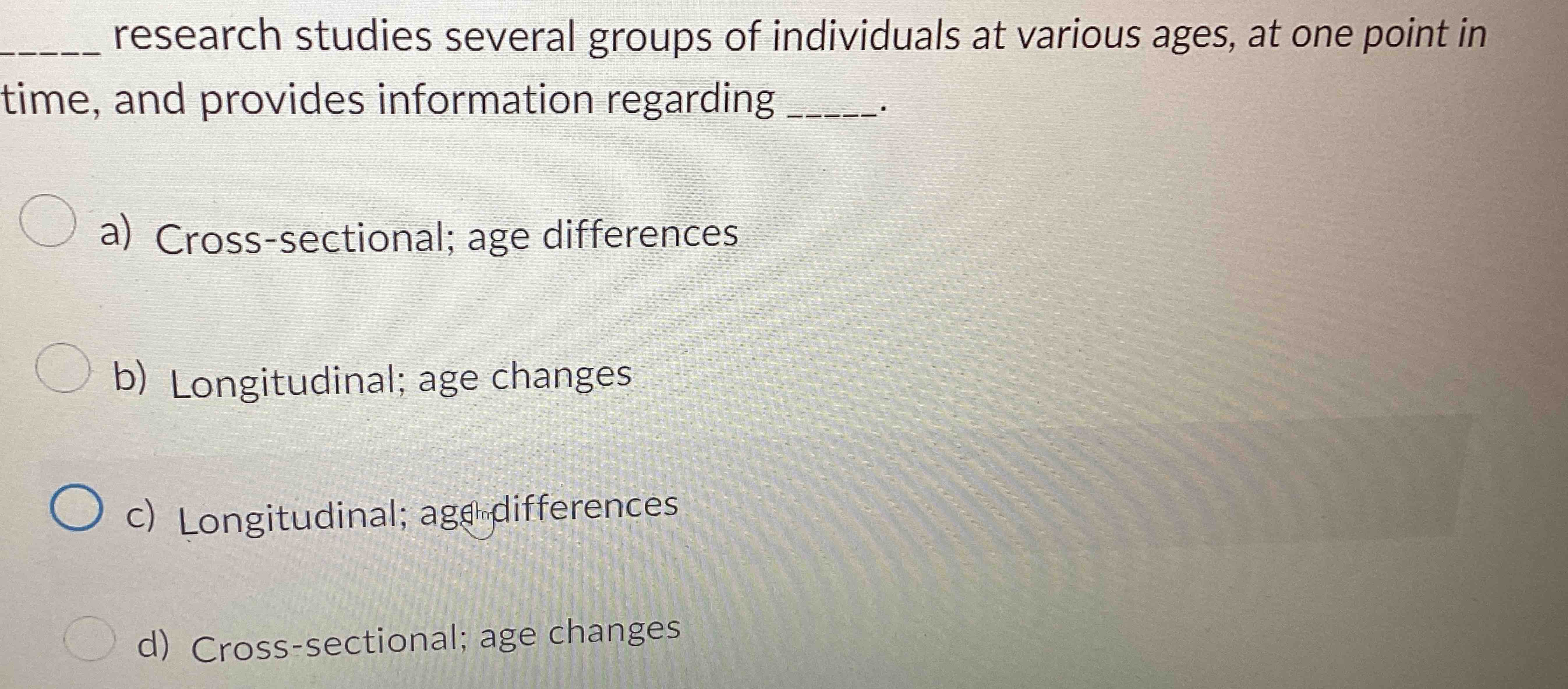 Solved research studies several groups of individuals at | Chegg.com