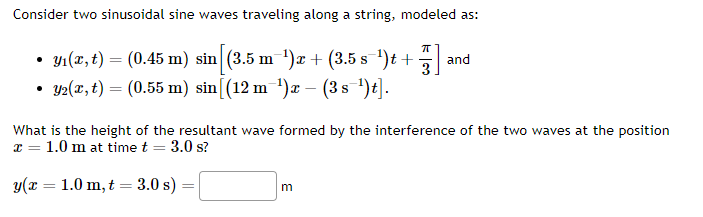 Solved Consider two sinusoidal sine waves traveling along a | Chegg.com
