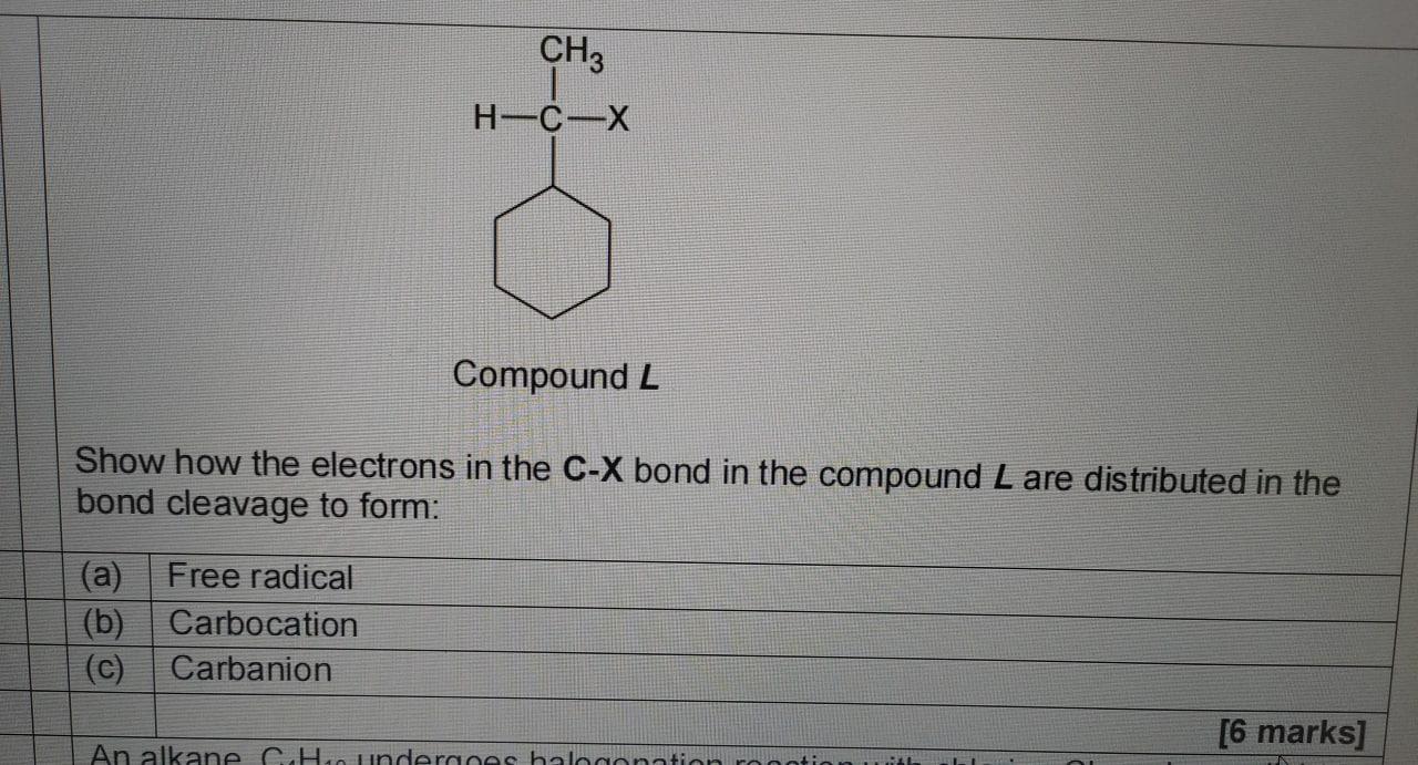 Solved CH3 н—С—X Compound 2 Show how the electrons in the | Chegg.com