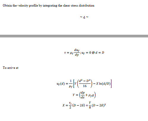 Solved 6. Beginning with the shear stress distribution for a | Chegg.com