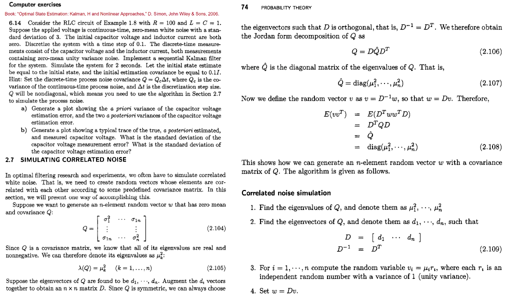 Computer exercises 74 PROBABILITY THEORY Book: | Chegg.com