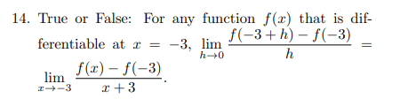 Solved True or False: For any function f(x) ﻿that is | Chegg.com