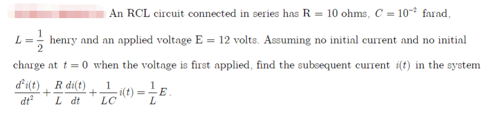 Solved An RCL circuit connected in series has | Chegg.com