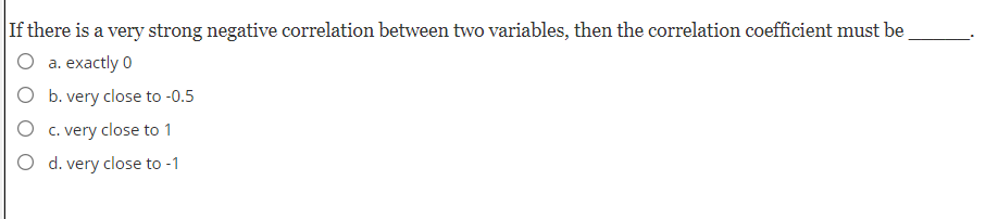 Solved If there is a very strong negative correlation | Chegg.com