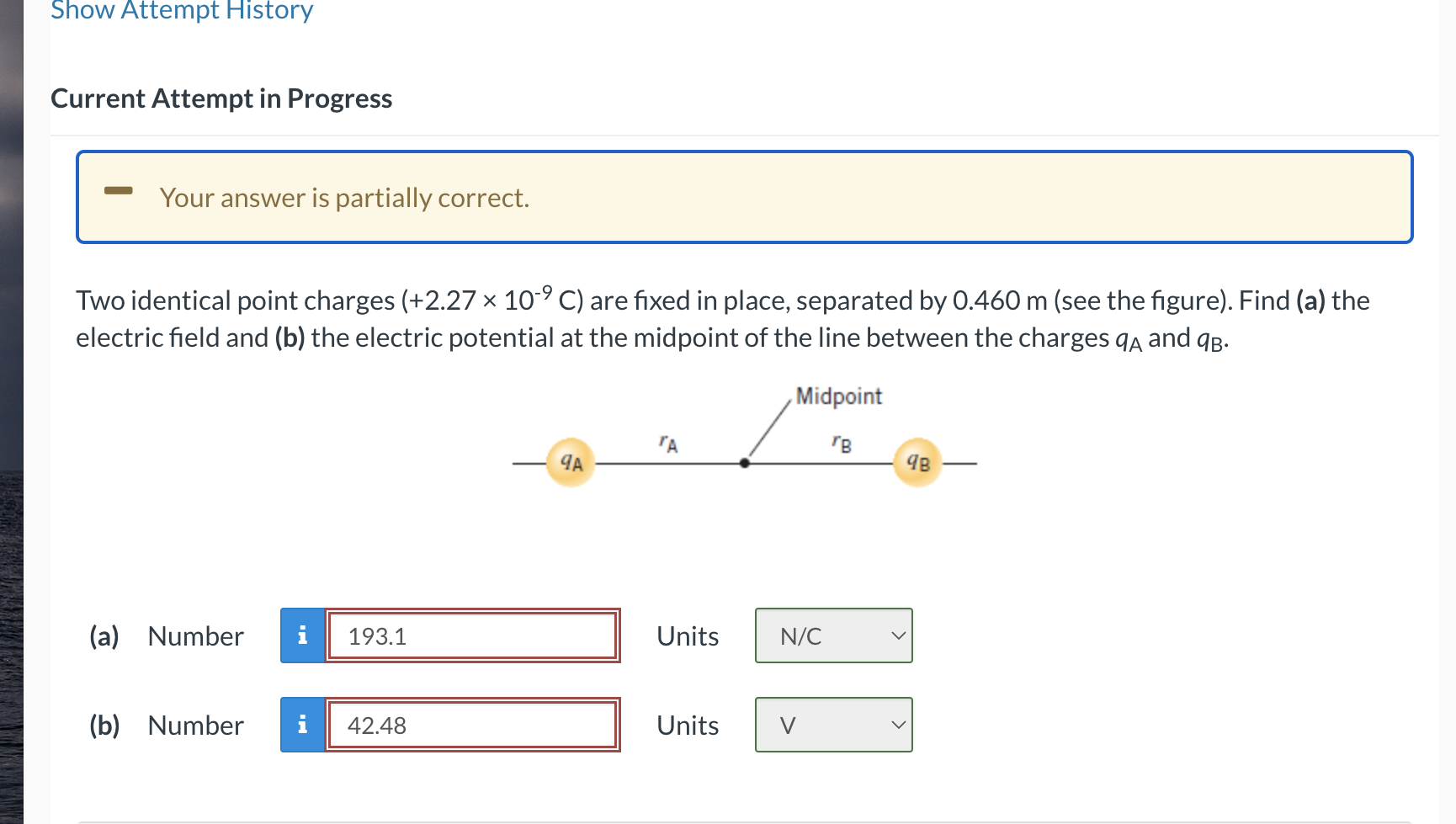 Solved Current Attempt in ProgressYour answer is partially | Chegg.com