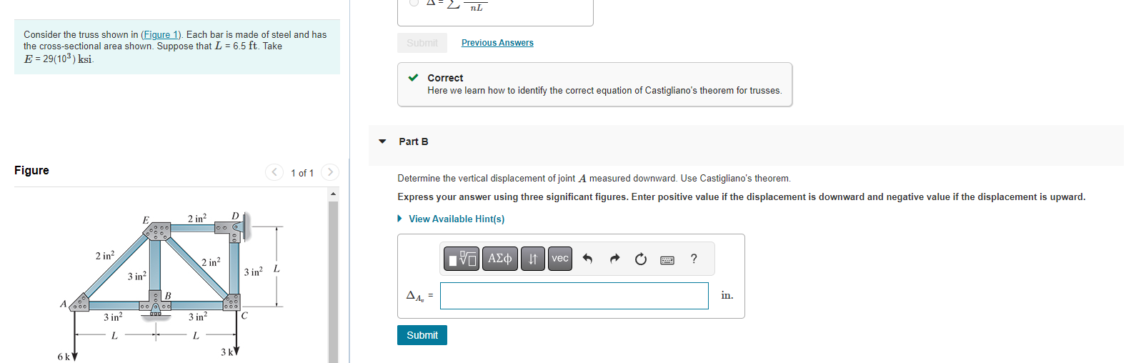 Solved Consider the truss shown in (Figure 1). Each bar is | Chegg.com