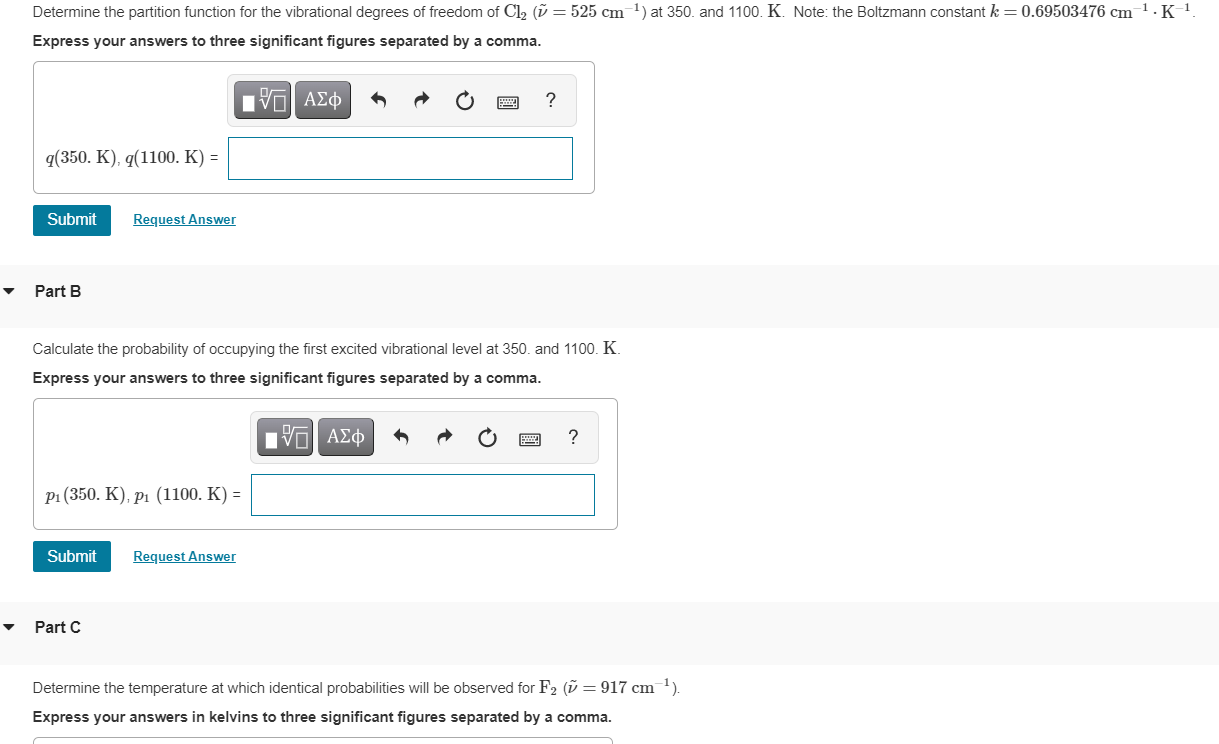 Solved Determine the partition function for the vibrational | Chegg.com