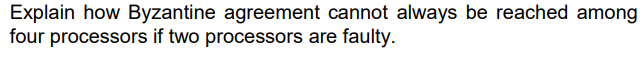 Solved Explain how Byzantine agreement cannot always be | Chegg.com