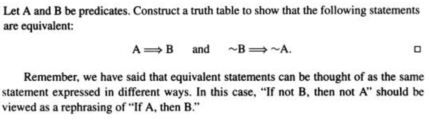 Solved Let A and B be predicates. Construct a truth table to | Chegg.com