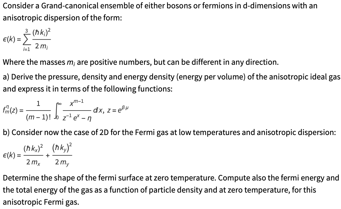 Solved Solve this problem of statistical physics step by | Chegg.com