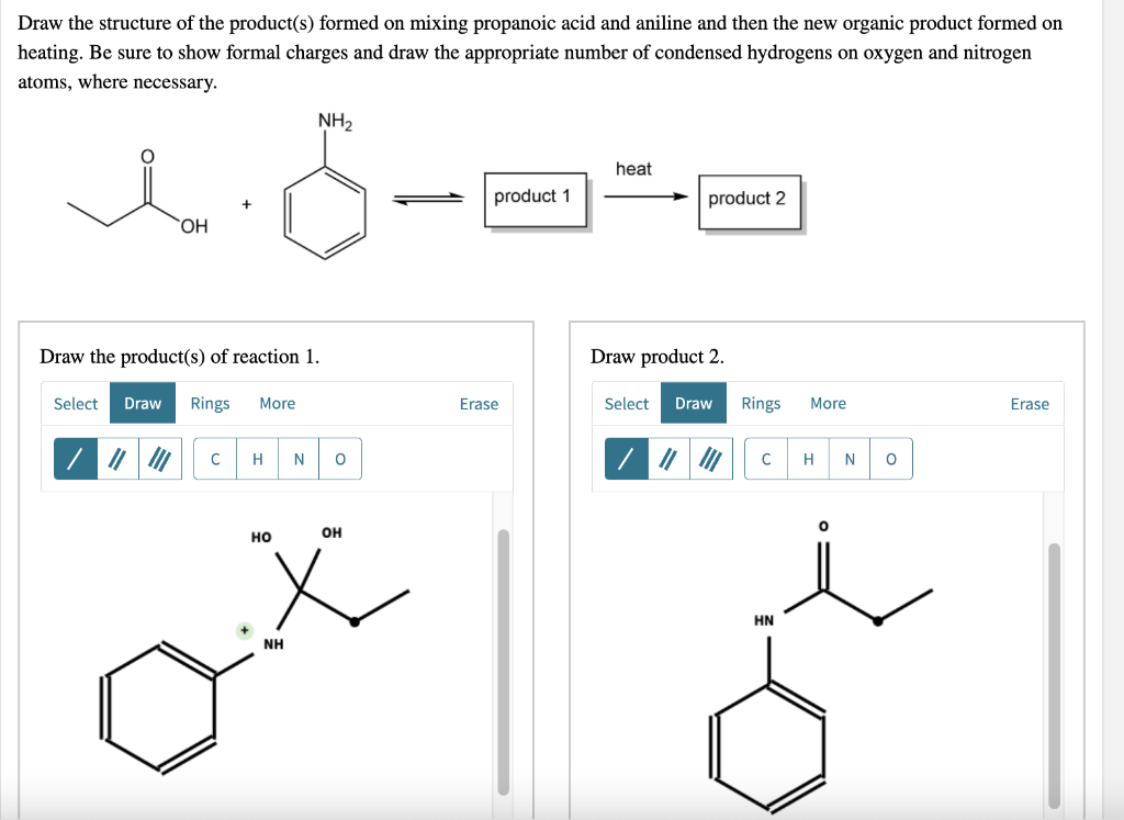 Solved Draw The Structure Of The Product S Formed On Mixing