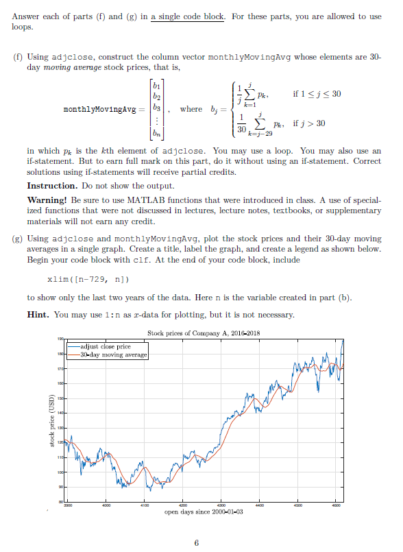 Solved 4 Array Operations [30 points] Load the stock price | Chegg.com
