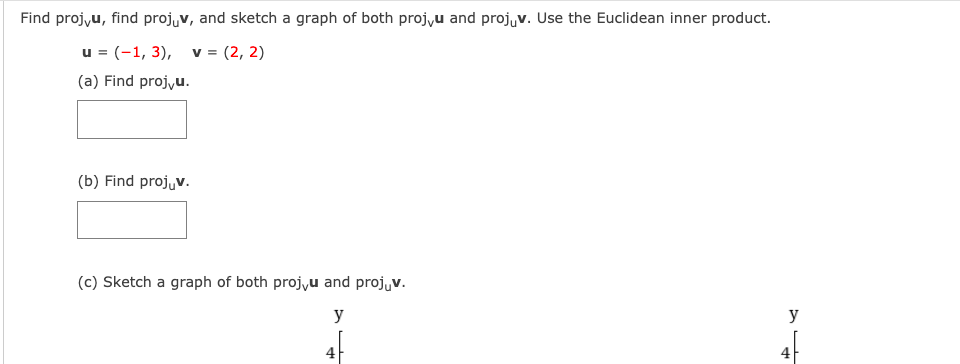 Solved Find projvu, find projuv, and sketch a graph of both | Chegg.com