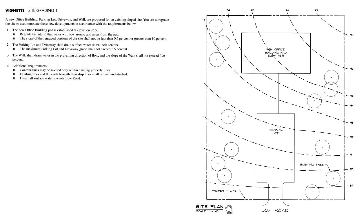 Solved VIGNETTE SITE GRADING 1 A new Office Building, | Chegg.com