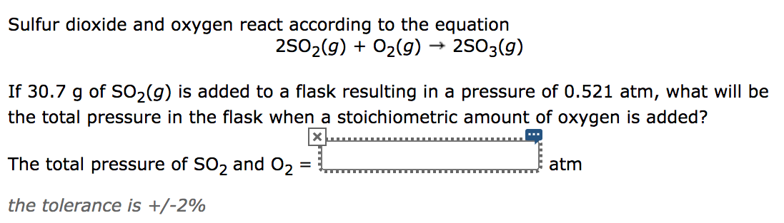 Solved Sulfur dioxide and oxygen react according to the | Chegg.com