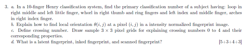Solved a. In a 10-finger Henry classification system, find | Chegg.com
