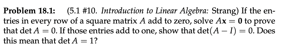 Solved Problem 18.1: (5.1 \#10. Introduction to Linear | Chegg.com