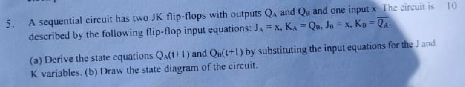 Solved A sequential circuit has two JK ﻿flip-flops with | Chegg.com