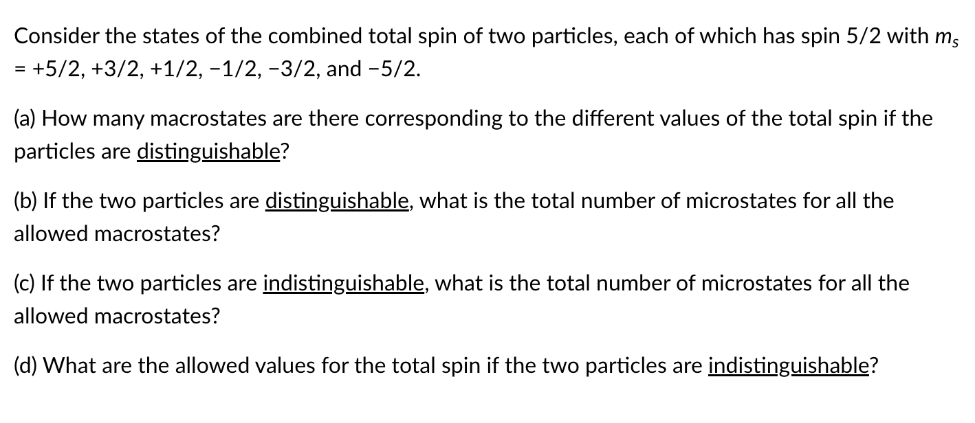 Solved Consider the states of the combined total spin of two | Chegg.com