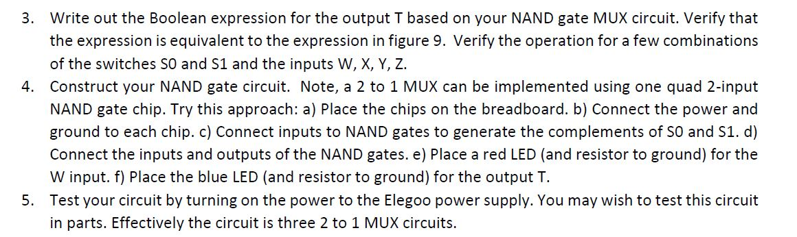 Part 4: The 4 to 1 MUX using NAND gates Never make | Chegg.com