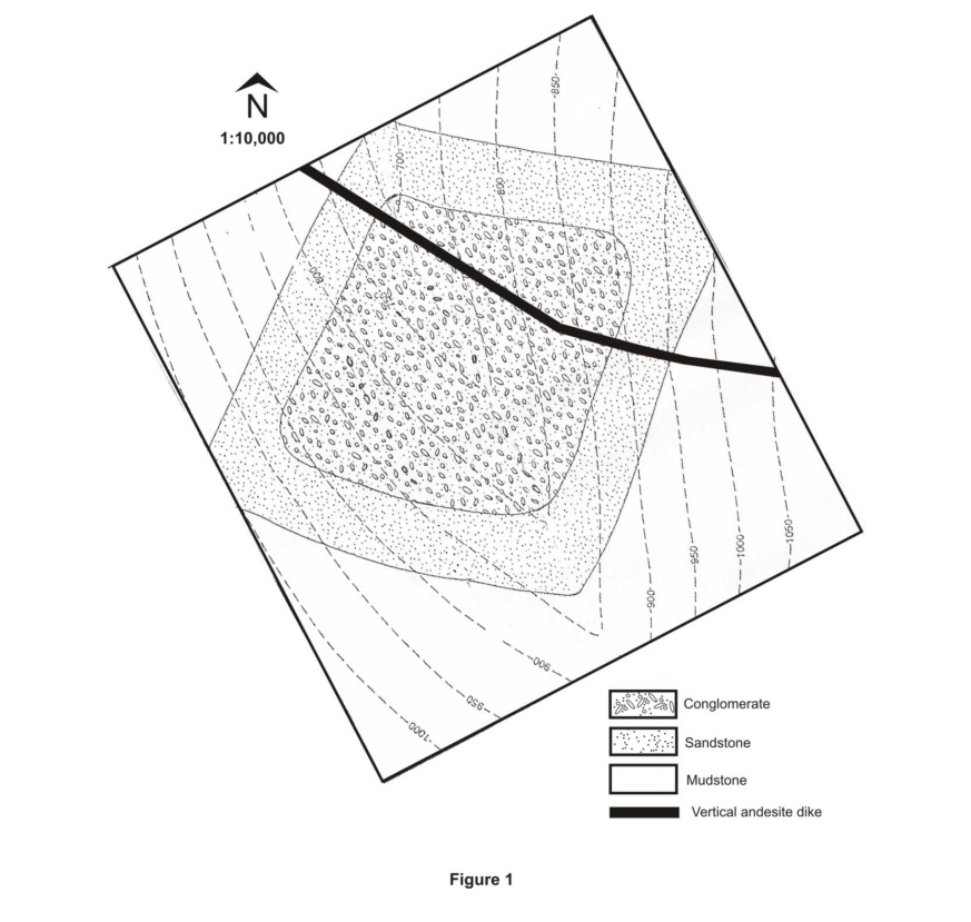 A fold, cut by a vertical dike is depicted. a. | Chegg.com