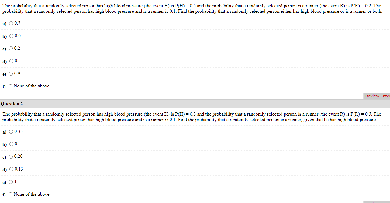 Solved The probability that a randomly selected person has | Chegg.com