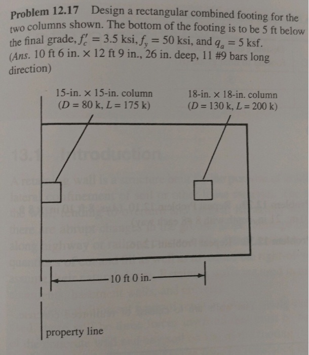 Solved Design a rectangular combined footing for the two | Chegg.com