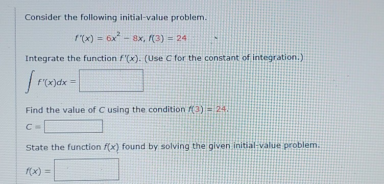 Solved Consider the following initial-value problem. 6x-8x, | Chegg.com