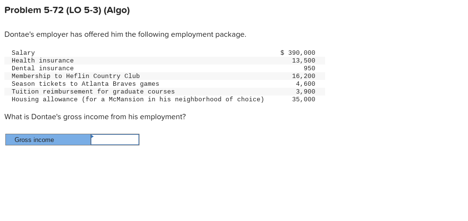 Solved Required information Problem 5-69 (LO 5-3) (Algo) | Chegg.com