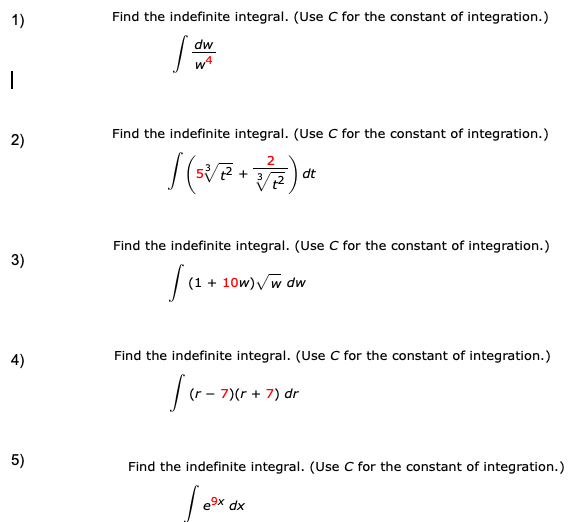 Solved Find the indefinite integral. (Use C for the constant | Chegg.com Solved Find the indefinite integral. (Use C for the constant | Chegg.com
