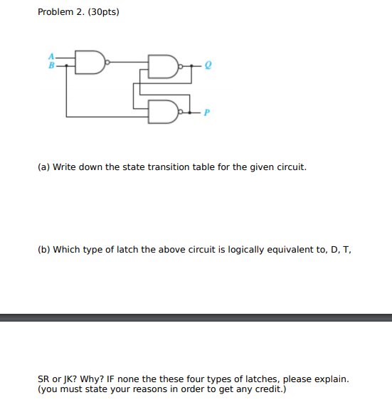 Solved Problem 2. (30pts) B DT (a) Write down the state | Chegg.com