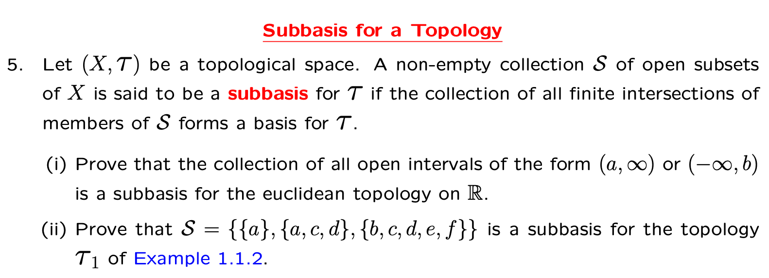 Solved 5. Let (X,T) be a topological space. A non-empty | Chegg.com