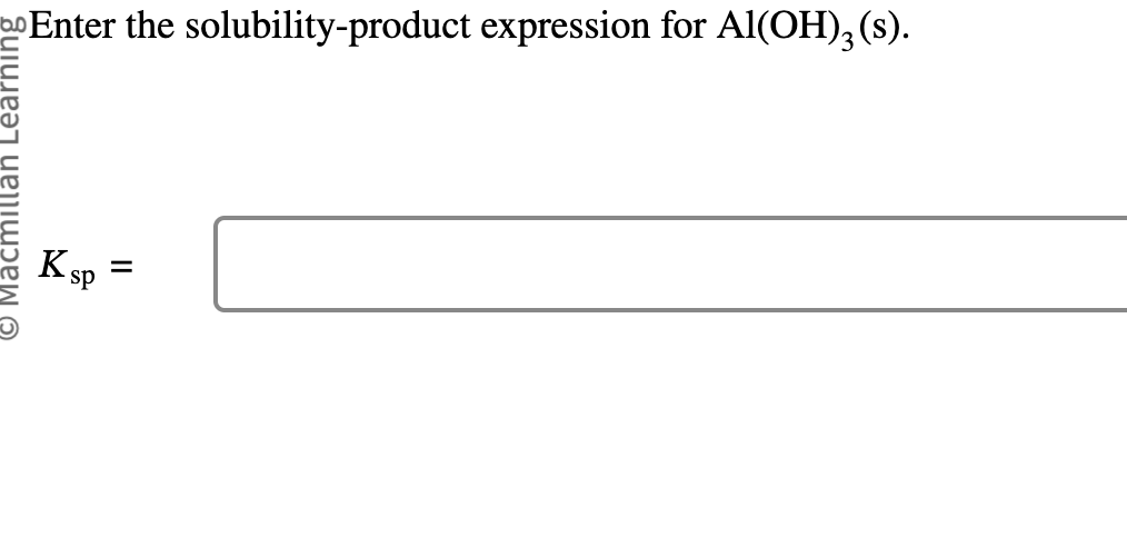 Solved ?20 ﻿Enter the solubility-product expression for | Chegg.com