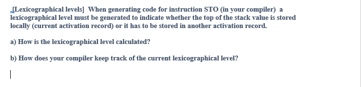 Solved Lexicographical levels] When generating code for | Chegg.com