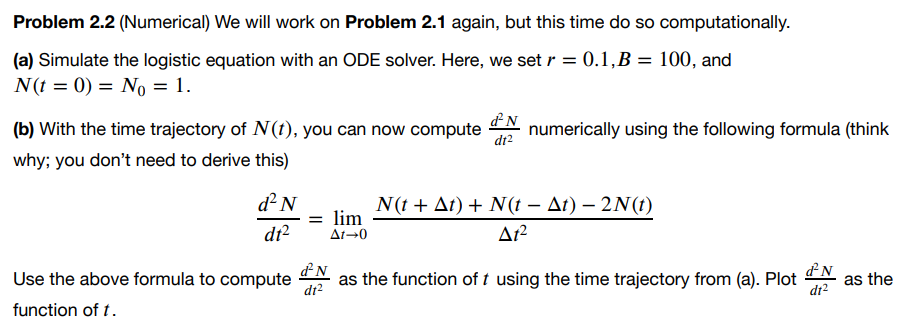 Solved Problem 2.2 (Numerical) ﻿We will work on Problem 2.1 | Chegg.com