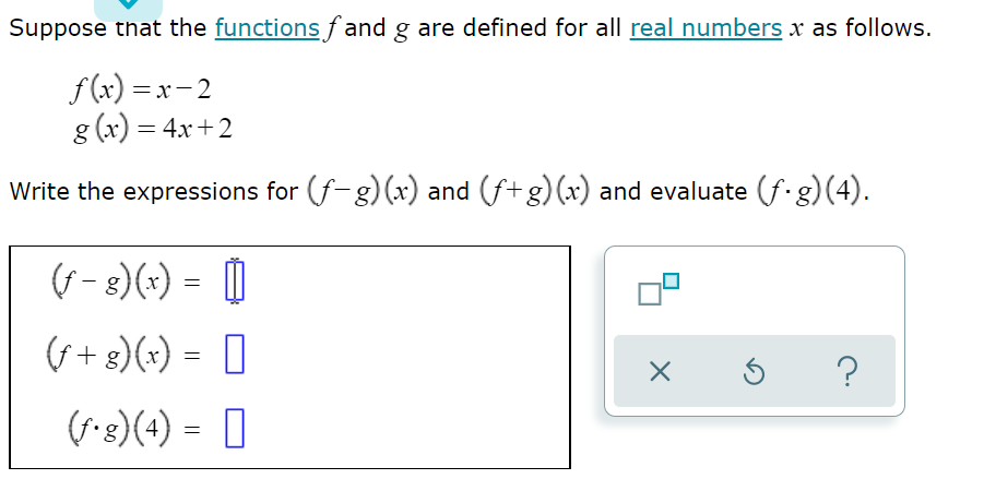 Solved Suppose that the functions f and g are defined for | Chegg.com